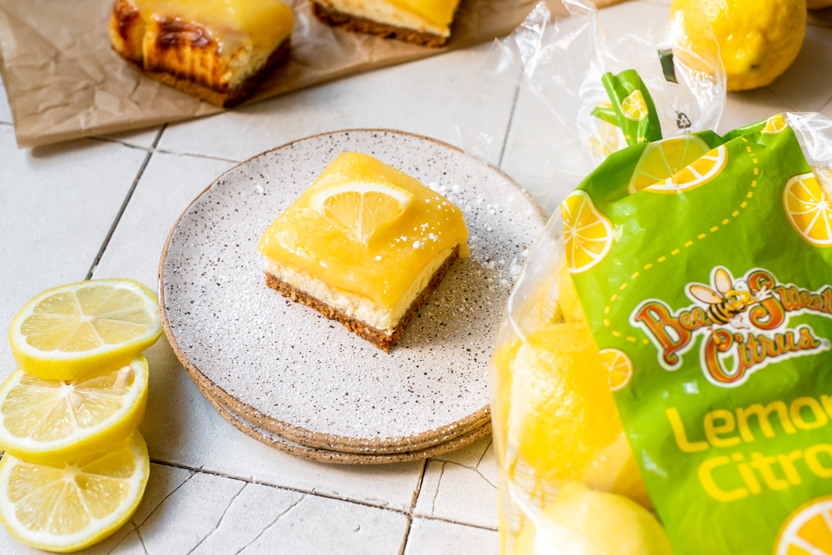 Lemon Cheesecake Bars - Bee Sweet Citrus